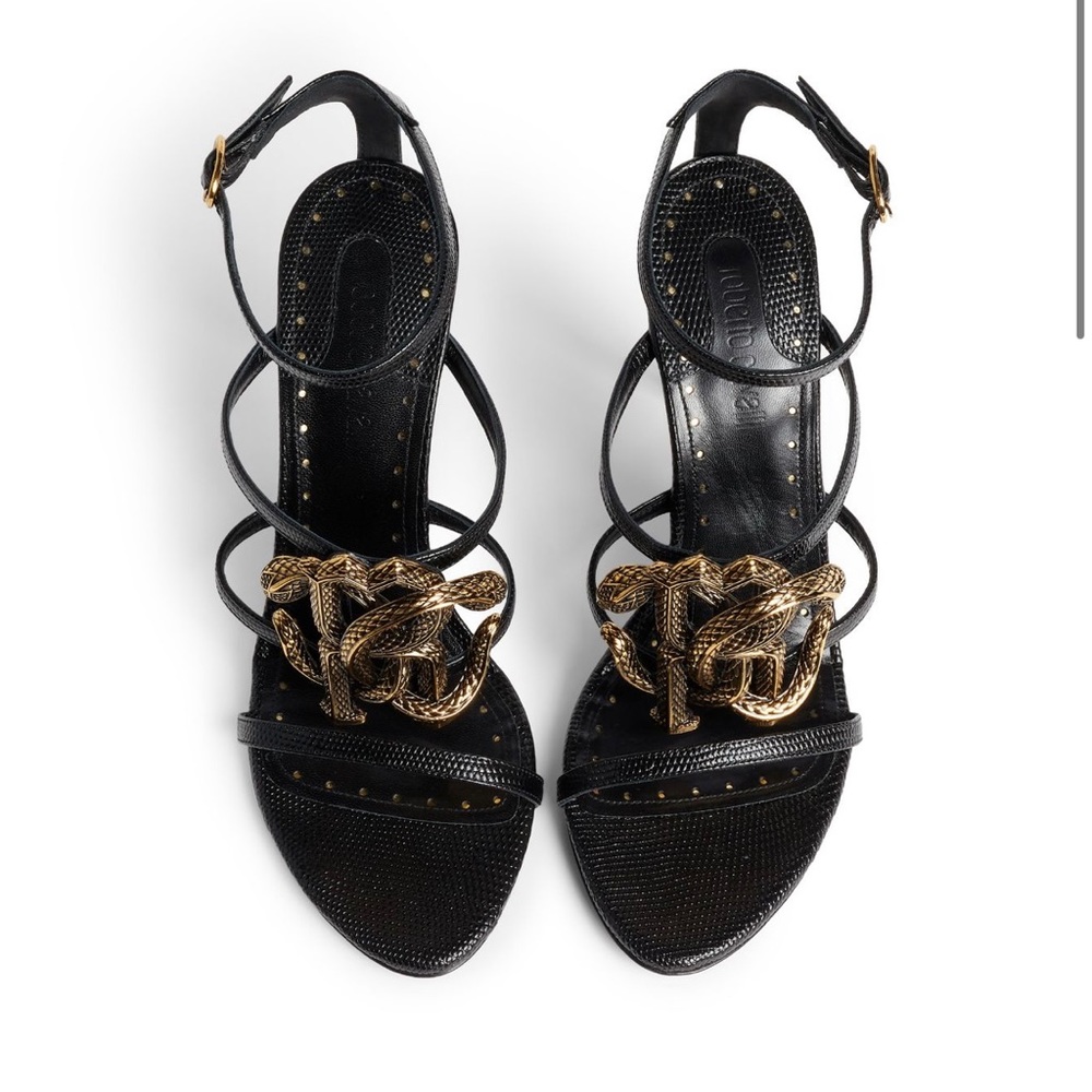 Roberto Cavalli Mirror Snake Heels - Gem